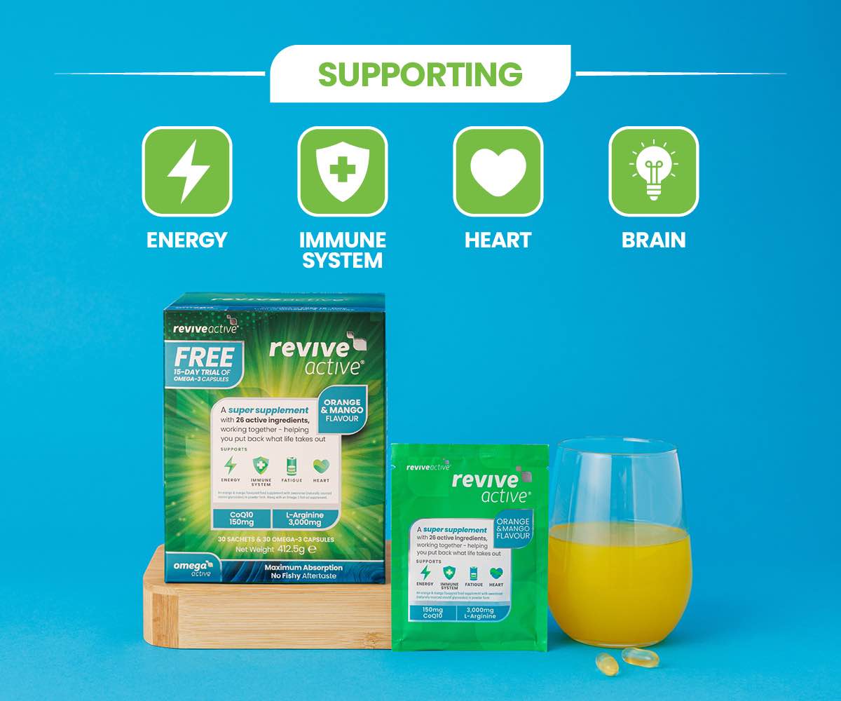 Revive Active Orange & Mango Flavour + FREE 15 Day Trial of Omega Acti ...